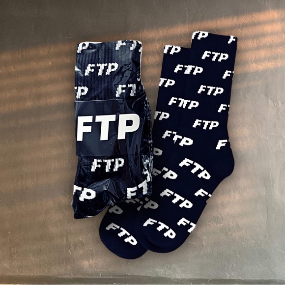 FTP | Underwear & Socks | Soldftp Allover Logo Socks Black | Poshmark